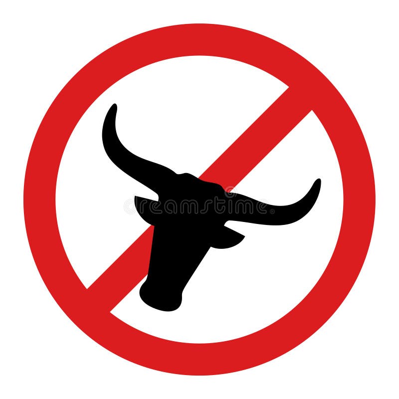 Vector No Beef Meat Flat Icon Illustration Stock Vector - Illustration ...