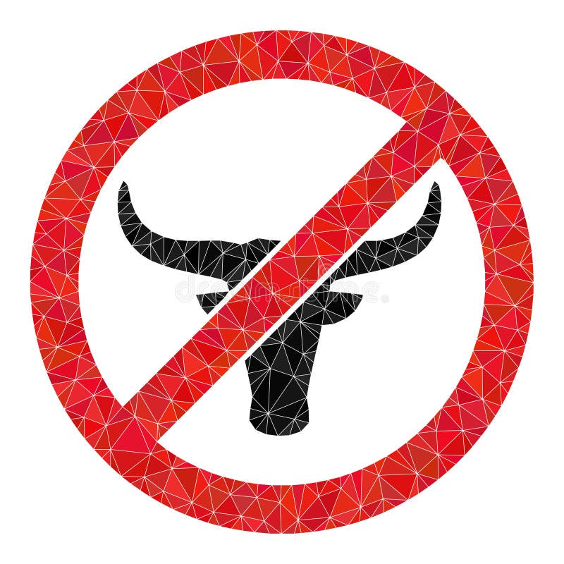Vector No Beef Polygonal Icon Stock Vector - Illustration of beef ...
