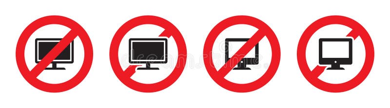 Vector No Computer Signs. No Computer Icon Symbols. No Computer Icon ...