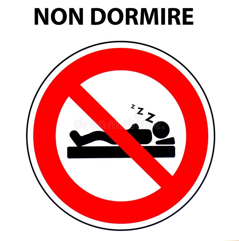 Vector, No Sleeping Sign Written in Italian at the Top in Capital ...