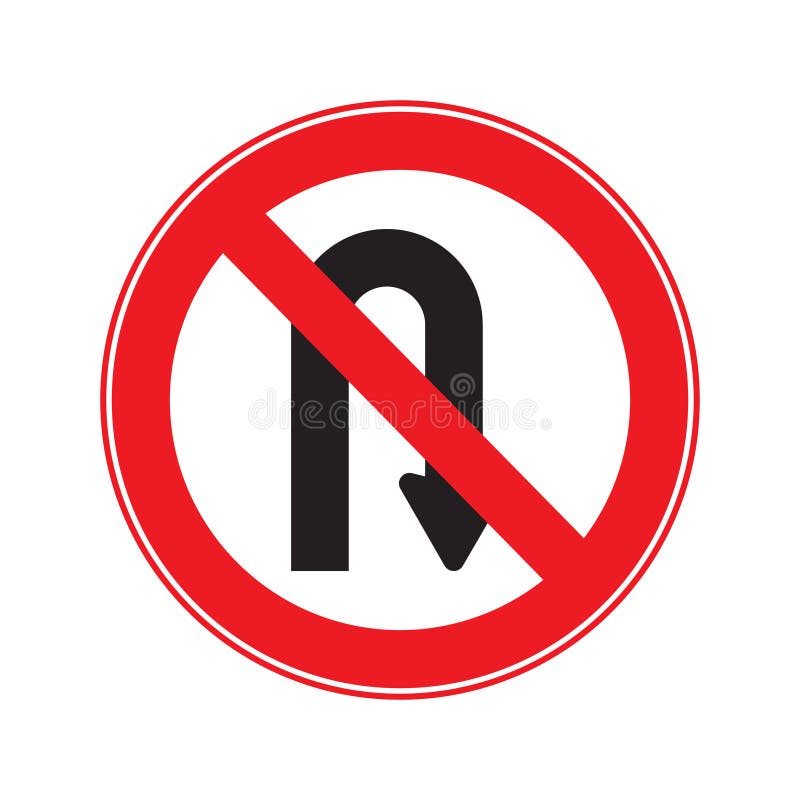 Vector No U-Turn Permitted Sign Stock Vector - Illustration of ...