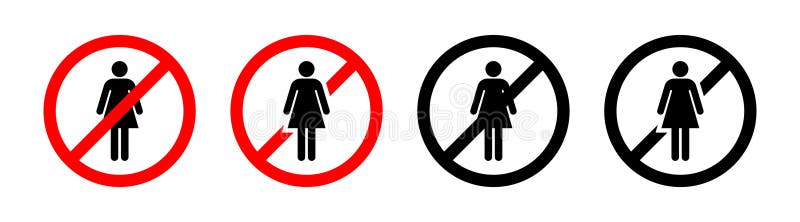 Vector No Woman Icon Set stock vector. Illustration of symbol - 338307626