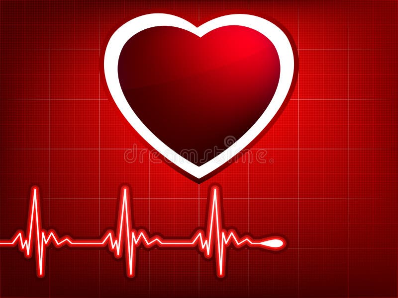 Red Heart and EKG Lines stock illustration. Illustration of beat - 4504419