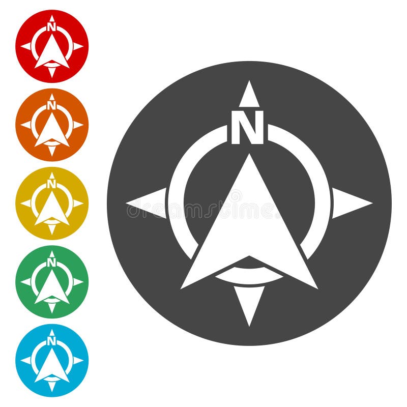 Vector North Direction Compass Icon Stock Vector - Illustration of ...