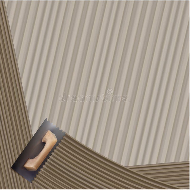 Vector Notched Trowel. Tile Glue Stock Illustration - Illustration of ...