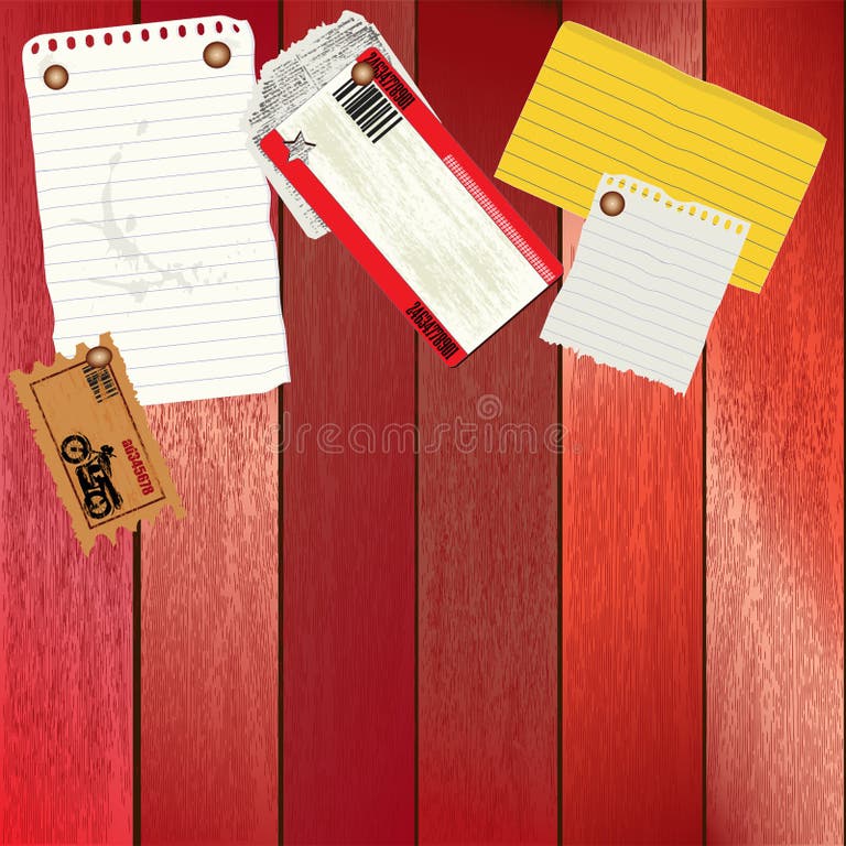 Vector Note Board with Various Note/ticket Template Stock Vector ...