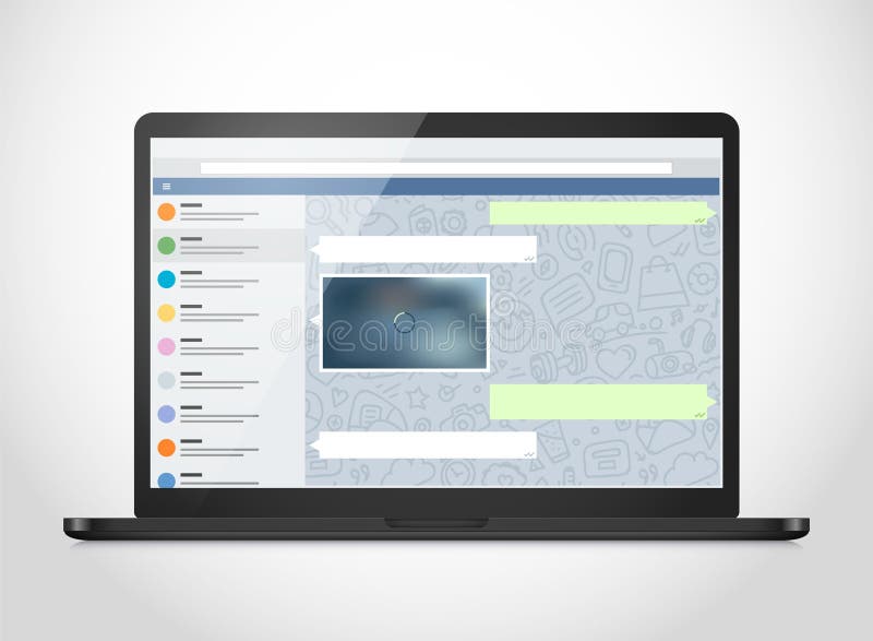 Vector Notebook with Messenger Application Stock Vector - Illustration ...