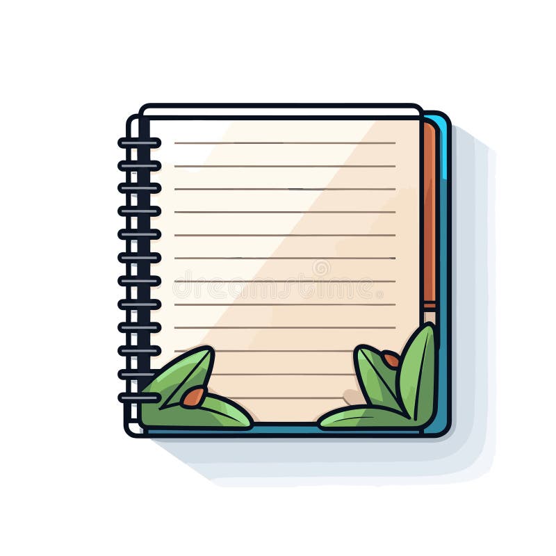 Vector of a Notebook with a Notepad on Top, in a Minimalist Flat Design ...