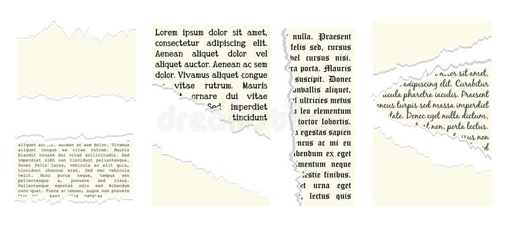 Vector Notebook and Sheet, Scrapbook Old. Torn and Crumpled Pieces of ...