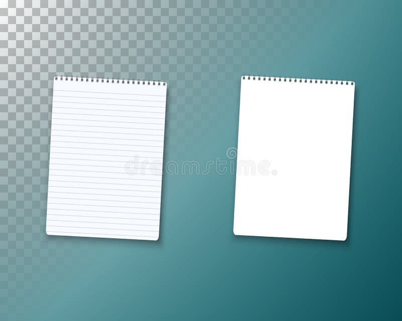 Vector Notepad Set. Realistic Vector Empty Notepad Mockup Stock Vector ...
