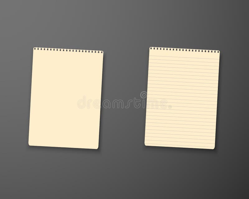 Vector Notepad Template. Realistic Vector Blank Notepad TextBook Stock ...