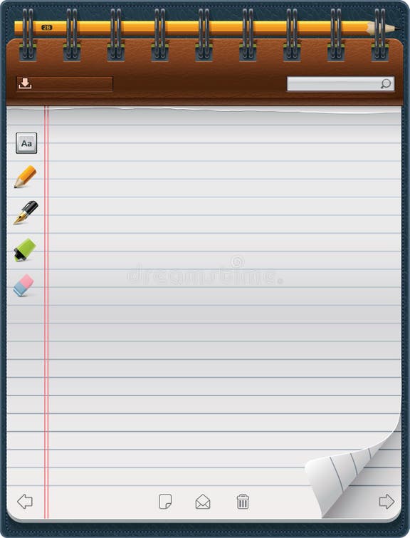 Vector Notepad Template (vertical) Stock Vector - Illustration of ...