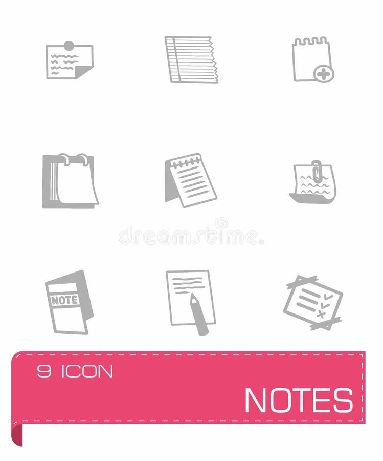 Vector notes icon set stock vector. Illustration of vector - 59780202