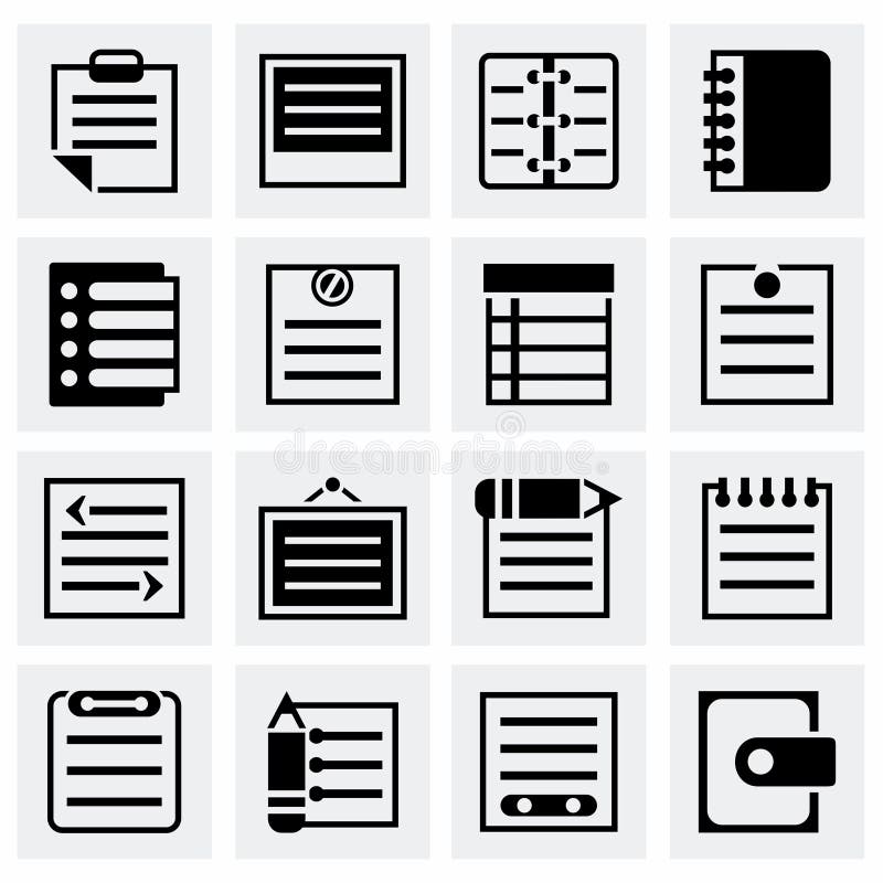 Vector Notes icon set stock vector. Illustration of note - 64696656
