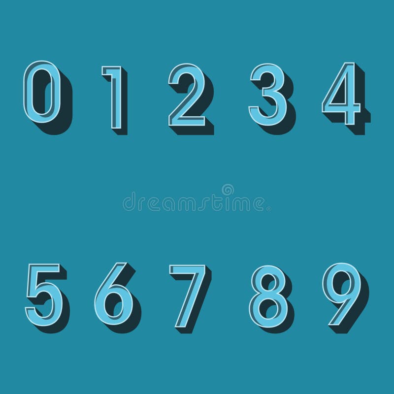 Stylish Vector of Numbers in Blue Background Stock Illustration ...