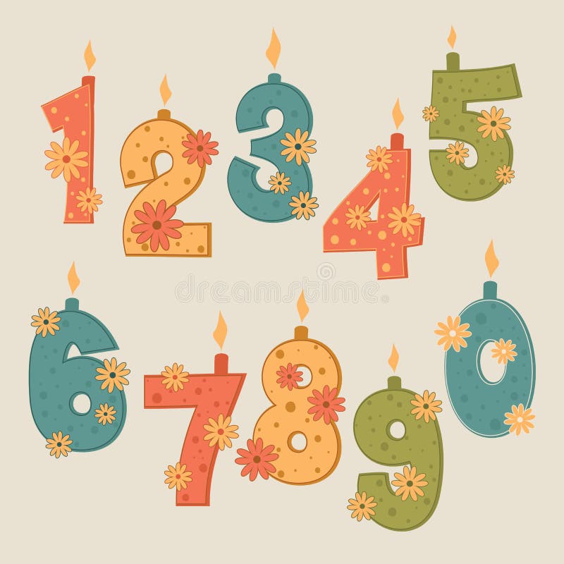 Vector number candles stock vector. Illustration of celebration - 28565148