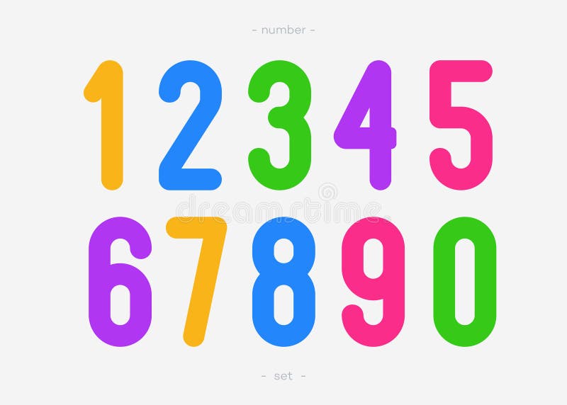 Vector Number Collection Bold Colorful Style Stock Vector ... Vector Number Collection Bold Colorful Style Stock Vector ...