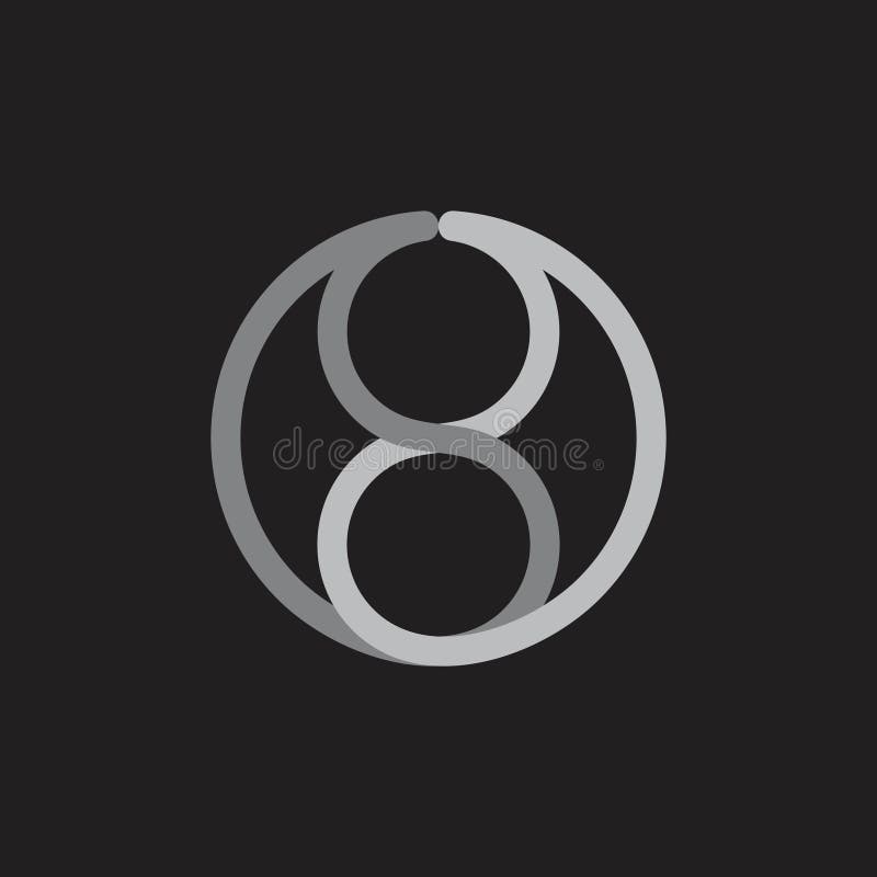 Vector of Number 8 Geometric Line Circle Design Stock Vector ...