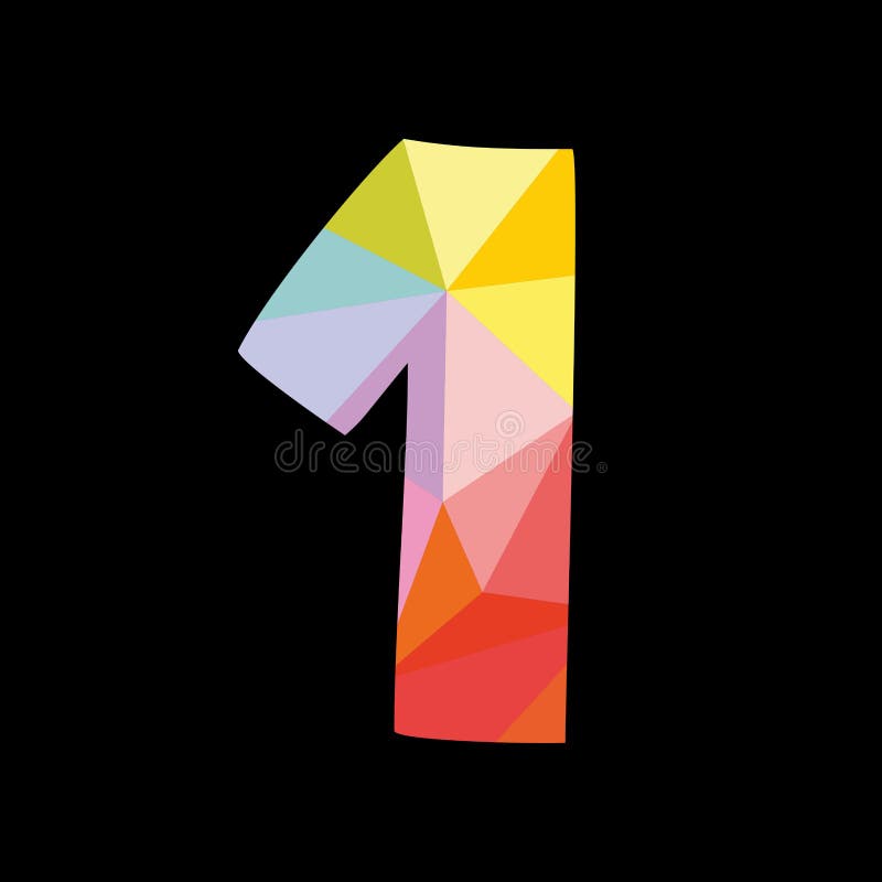 Vector Number 1 Isolated on Black Background Stock Vector ...