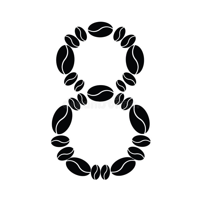 Vector Number Set from Coffee Beans Stock Illustration - Illustration ...