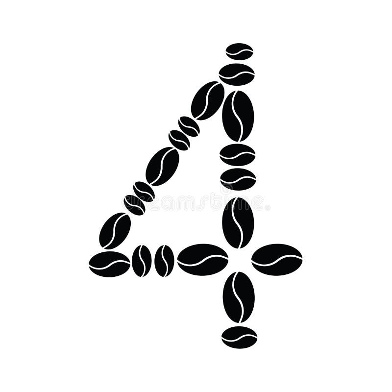 Vector Number Set from Coffee Beans Stock Illustration - Illustration ...