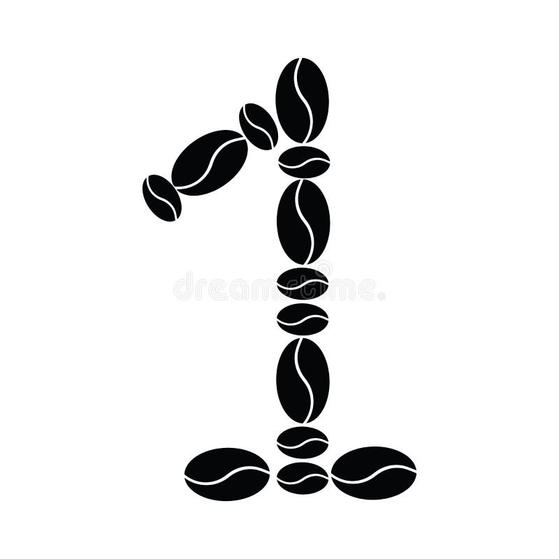 Vector Number Set from Coffee Beans Stock Vector - Illustration of ...