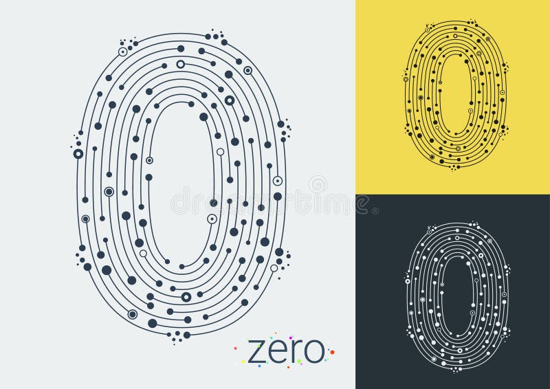 Vector Number Zero on a Bright and Colorful Background. the Image in ...