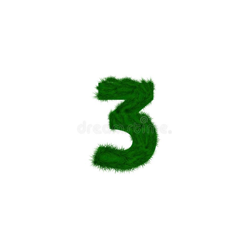 Vector Numbers Decorated with Pine Branches. Number- 3. Three. Stock ...