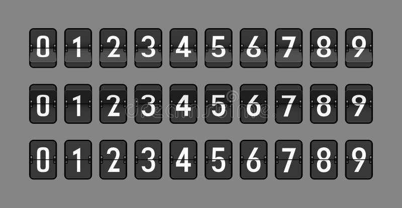 Numbers for Flip Clocks, Split-Flap or Flap Display, White Graphics and ...