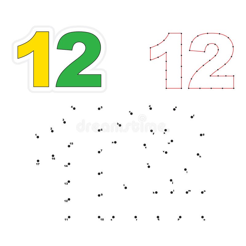 Vector Numbers Game. Dot To Dot. Figure Twelve Stock Vector ...