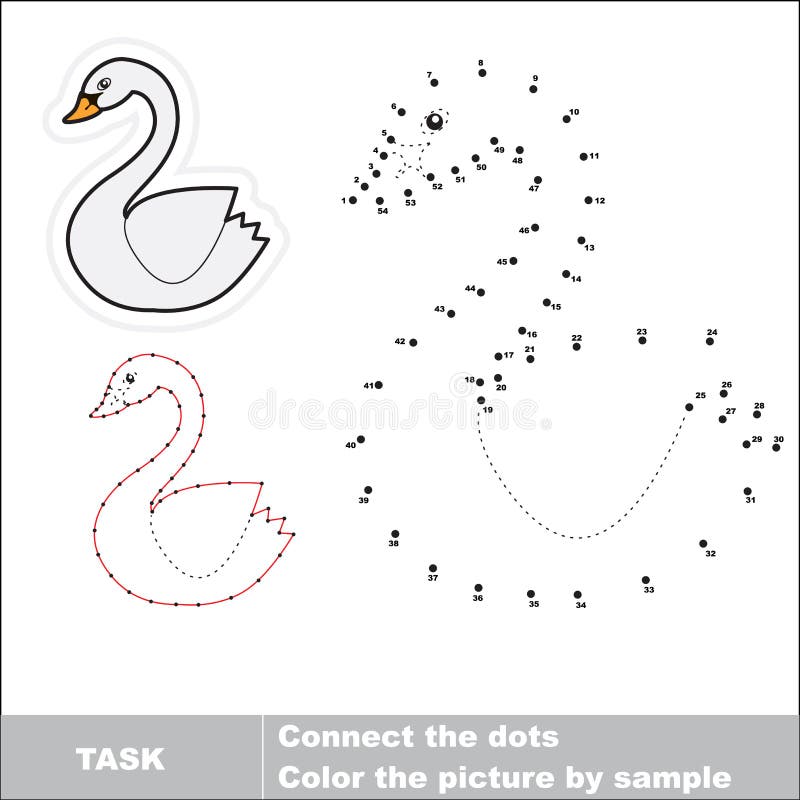 Vector Numbers Game. Swan To Be Traced. Stock Vector - Illustration of ...