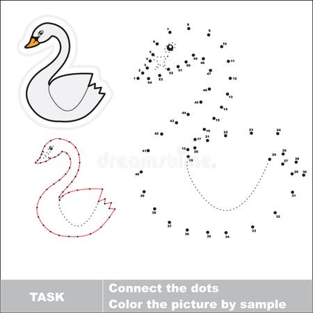 Vector Numbers Game. Swan To Be Traced. Stock Vector - Illustration of ...