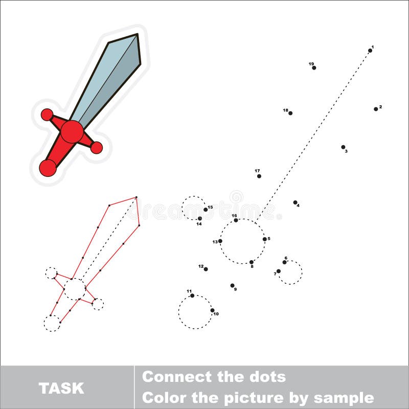 Vector Numbers Game. Toy Sword To Be Traced. Stock Vector ...