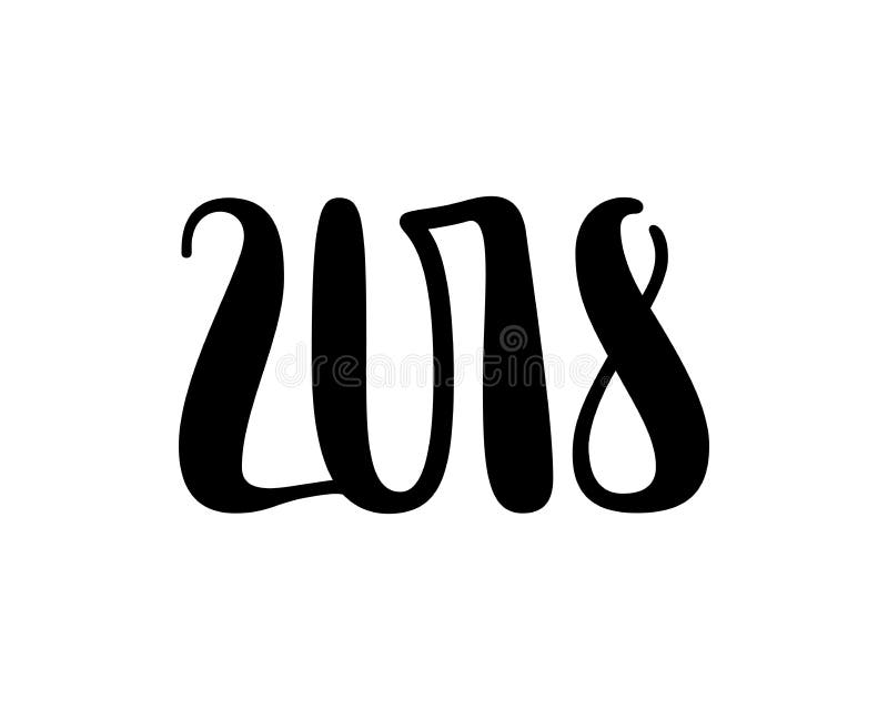 Vector Numbers 2018, New Year Template Illustration. Stock Vector ...