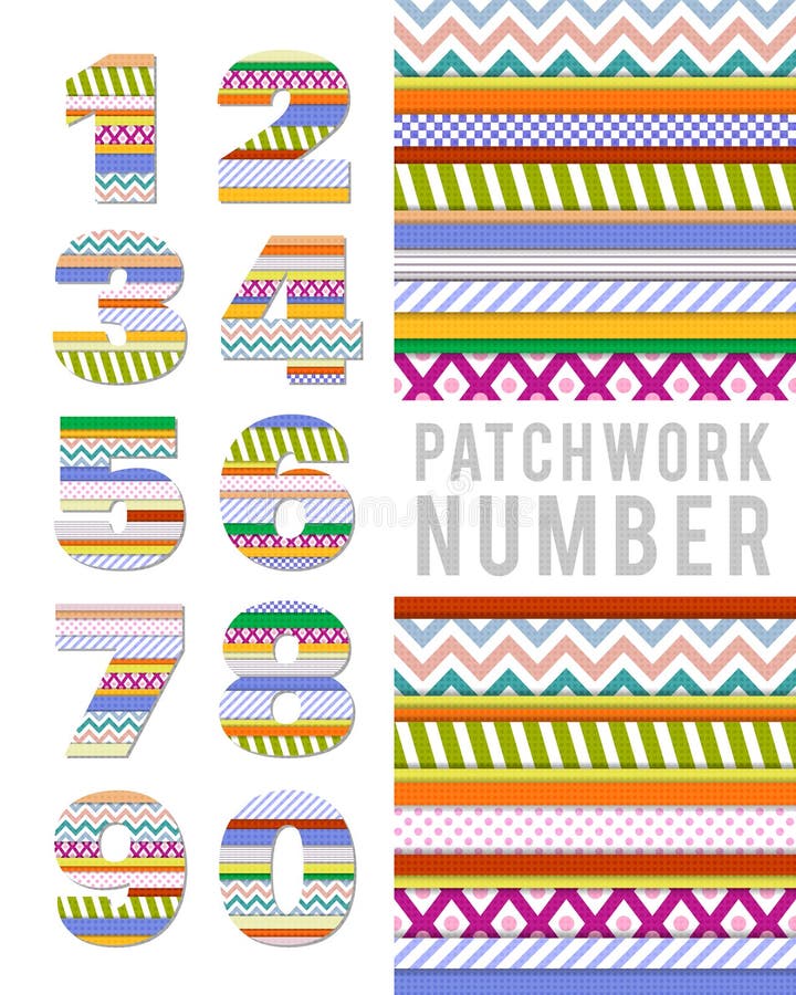 Patchwork Numbers Stock Illustrations – 166 Patchwork Numbers Stock ...