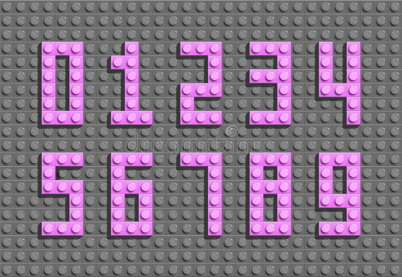 Vector Numbers from Plastic Building Lego Bricks. Colorful Lego Numbers ...