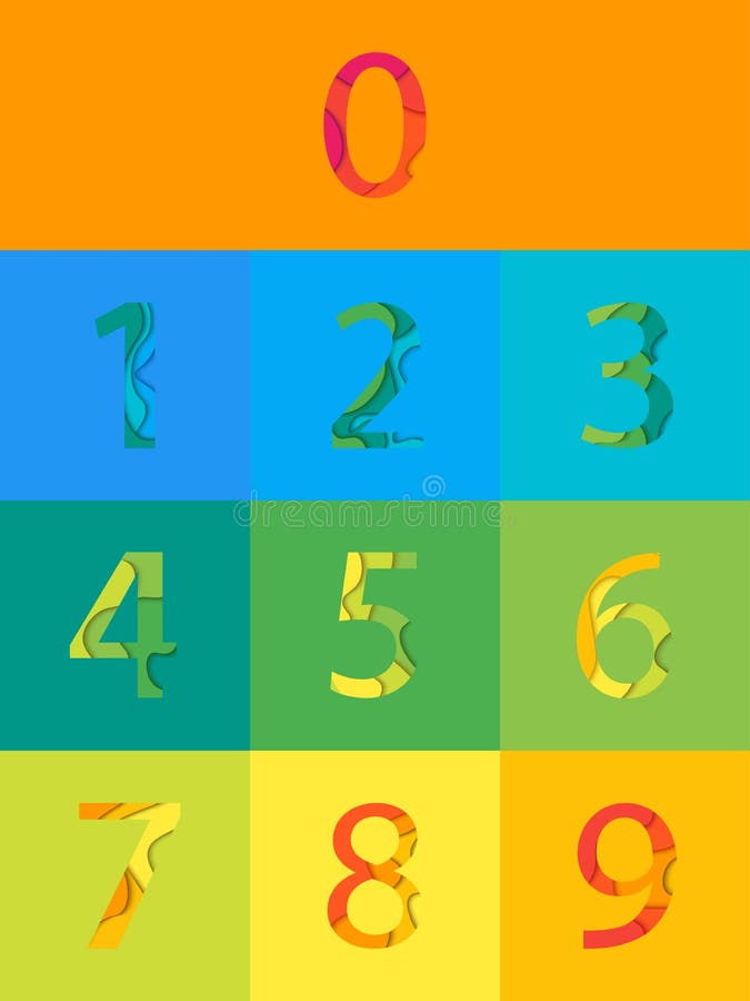 Vector numbers set stock illustration. Illustration of paper - 75045643