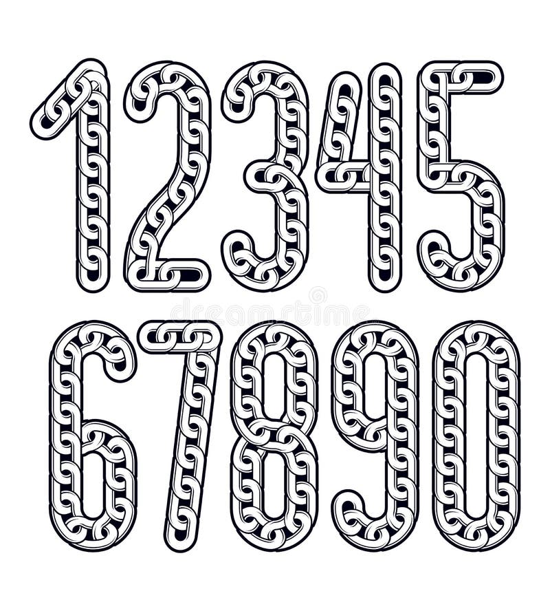 Vector Numerals Collection. Funky Numbers for Use As Poster Design ...