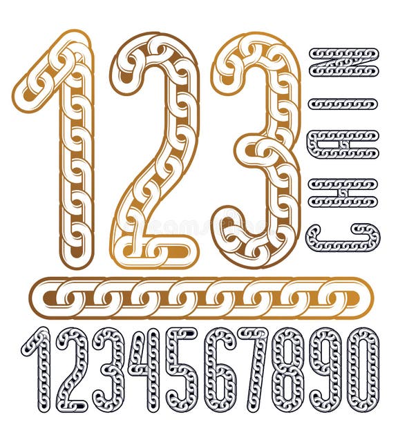 Vector Numerals Collection. Funky Numbers for Use As Poster Design ...