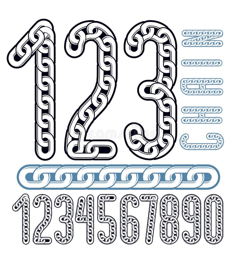Vector Numerals Collection. Funky Numbers for Use As Poster Design ...