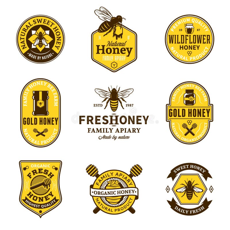 Vector O Logotipo Do Mel, Os ícones E Os Elementos Do Projeto ...