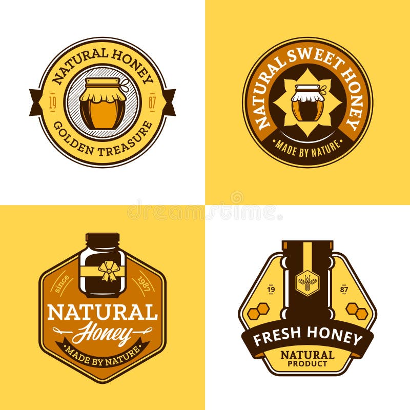 Vector O Logotipo Do Mel, Os ícones E Os Elementos Do Projeto ...