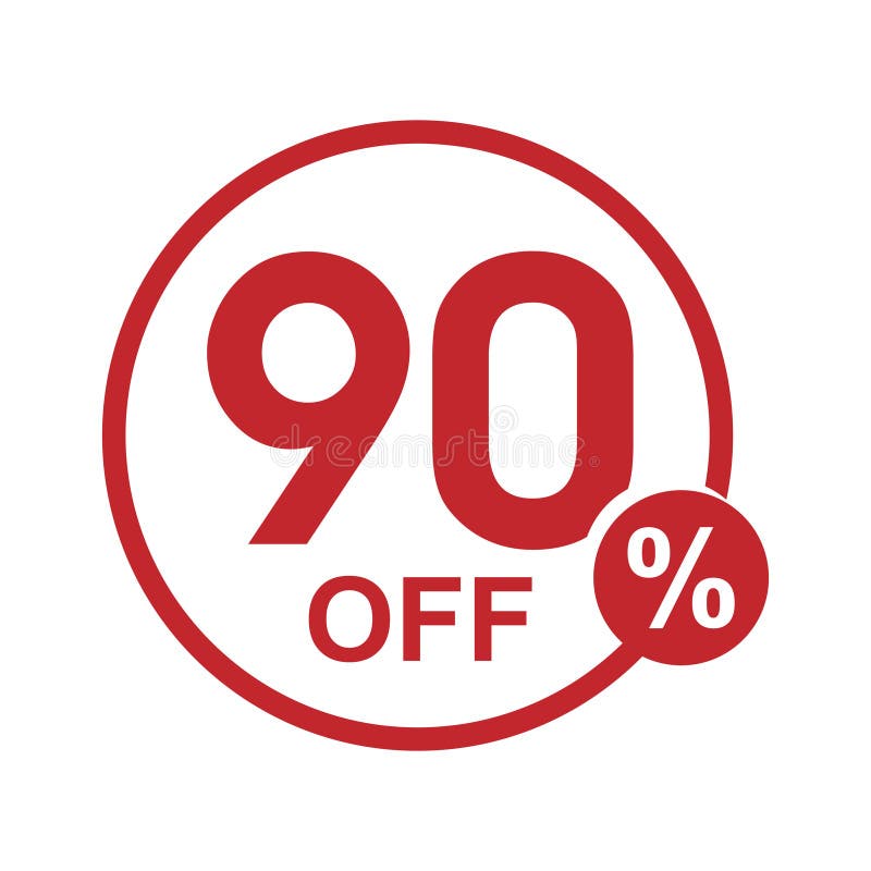 Vector O Selo Redondo 90% Do Disconto Liso Minimalista Fora Ilustração ...