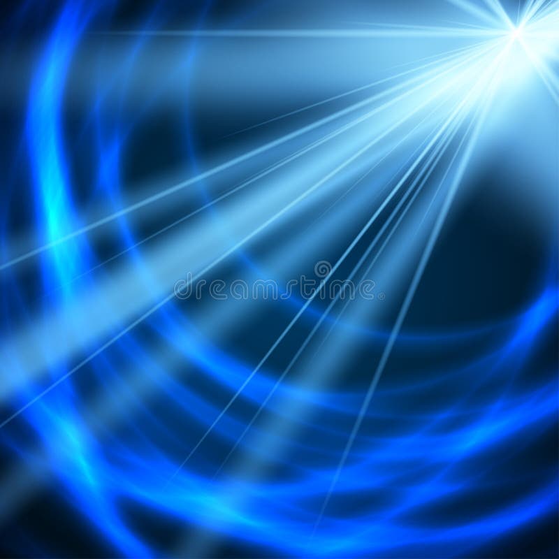 Vector O Sol Intenso Em Um Fundo Azul Macio Ilustração Stock ...