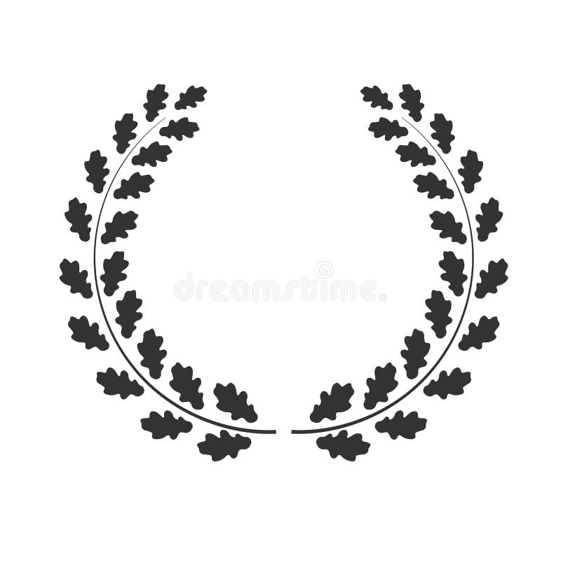 Vector oak wreath isolated stock vector. Illustration of element ...