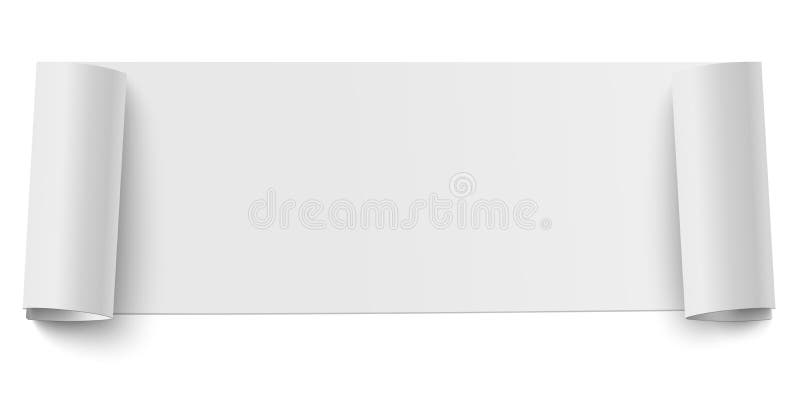 Vector Oblong Horizontal Roll of White Sticky Paper with Rolled Both ...
