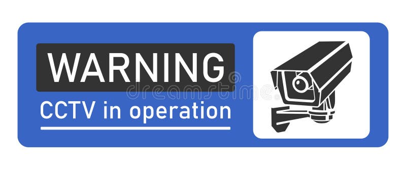 Oblong Horizontal Sign of CCTV Camera and Video Surveillance Stock ...