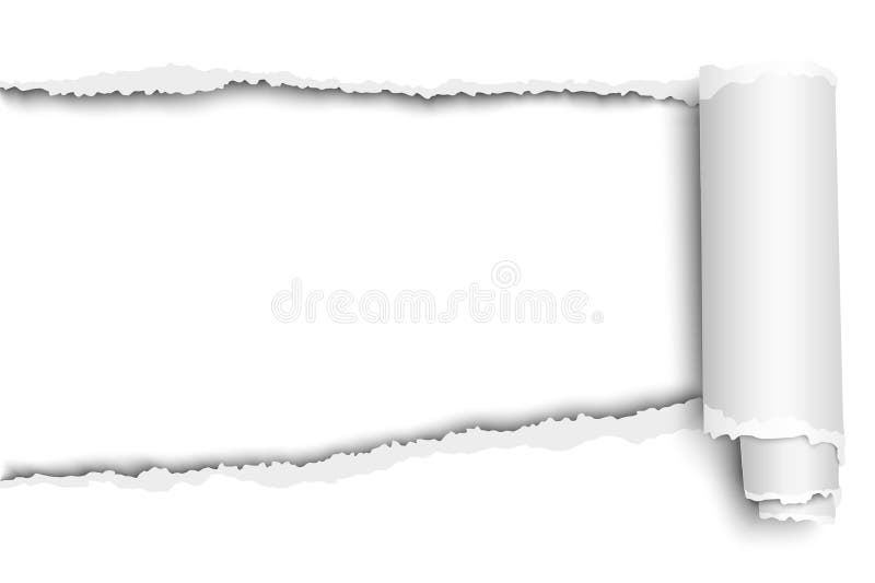 Vector Oblong Snatched Hole in White Sheet of Paper from Left Side To ...
