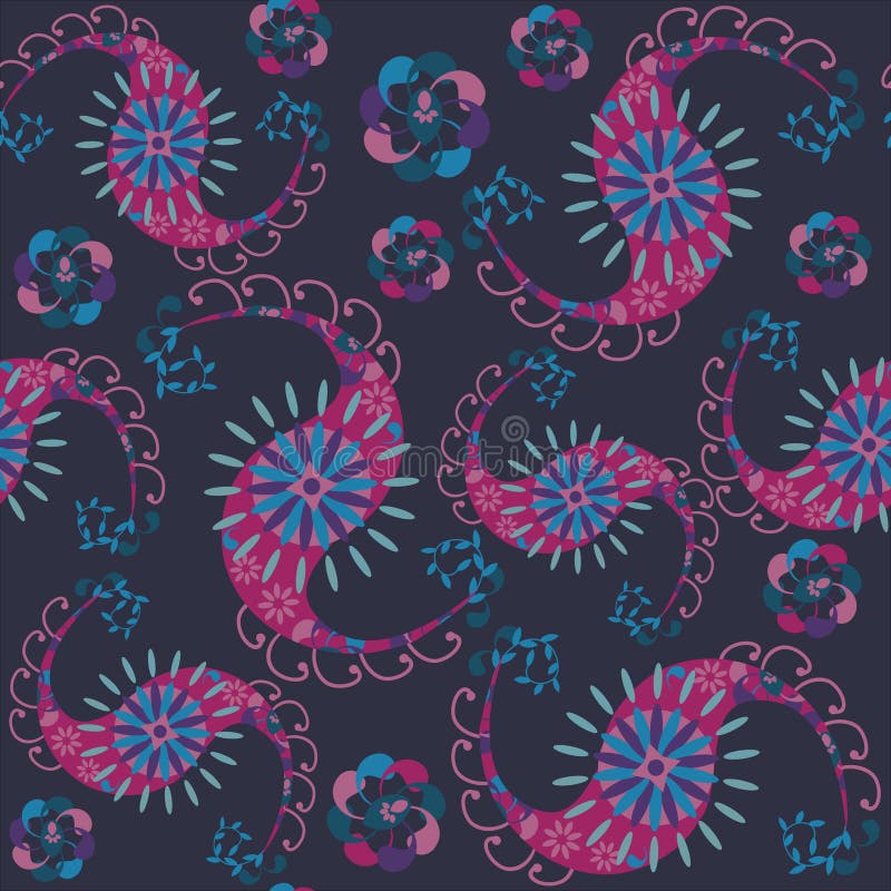 Vector Odd Paisley Pattern and Seamless Pattern Stock Vector ...