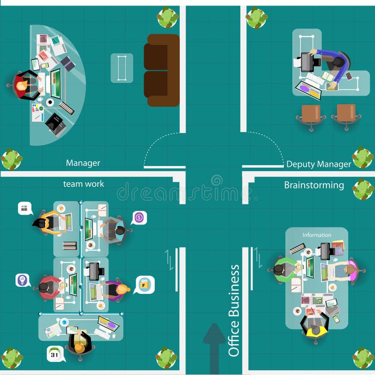 Office Cubicle Top View Stock Illustrations – 27 Office Cubicle Top ...